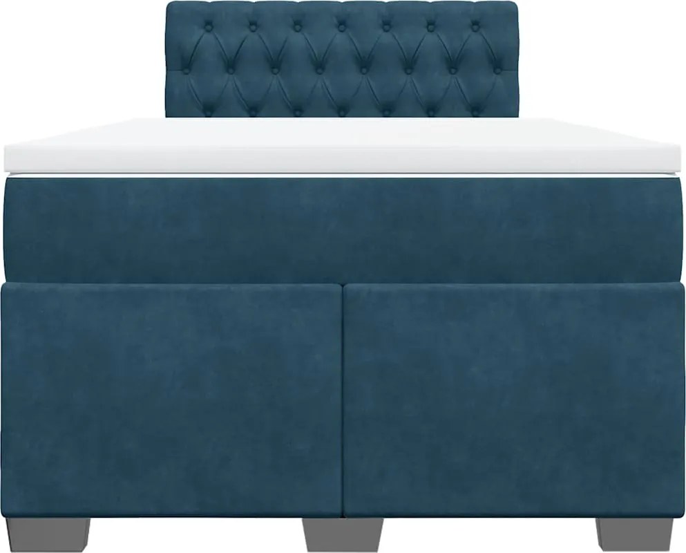 Box spring postel s matrací modrá 120 x 200 cm samet 3288592