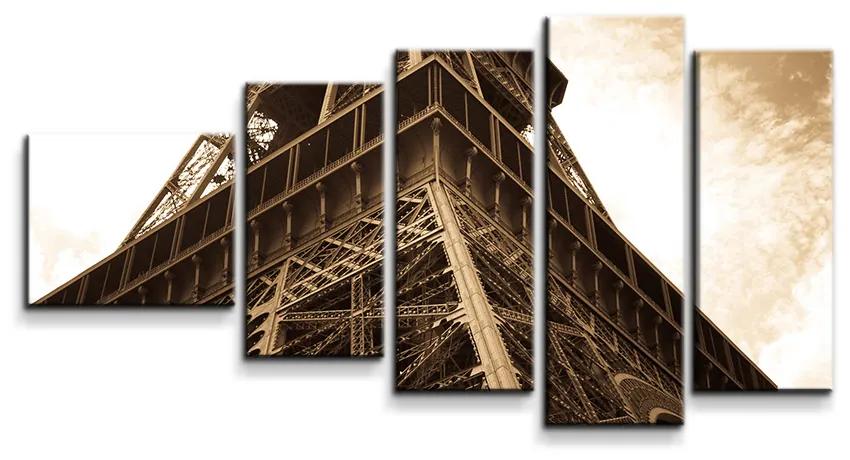 Sablio Obraz - 5-dílný Eiffelova věž 6 - 100x60 cm
