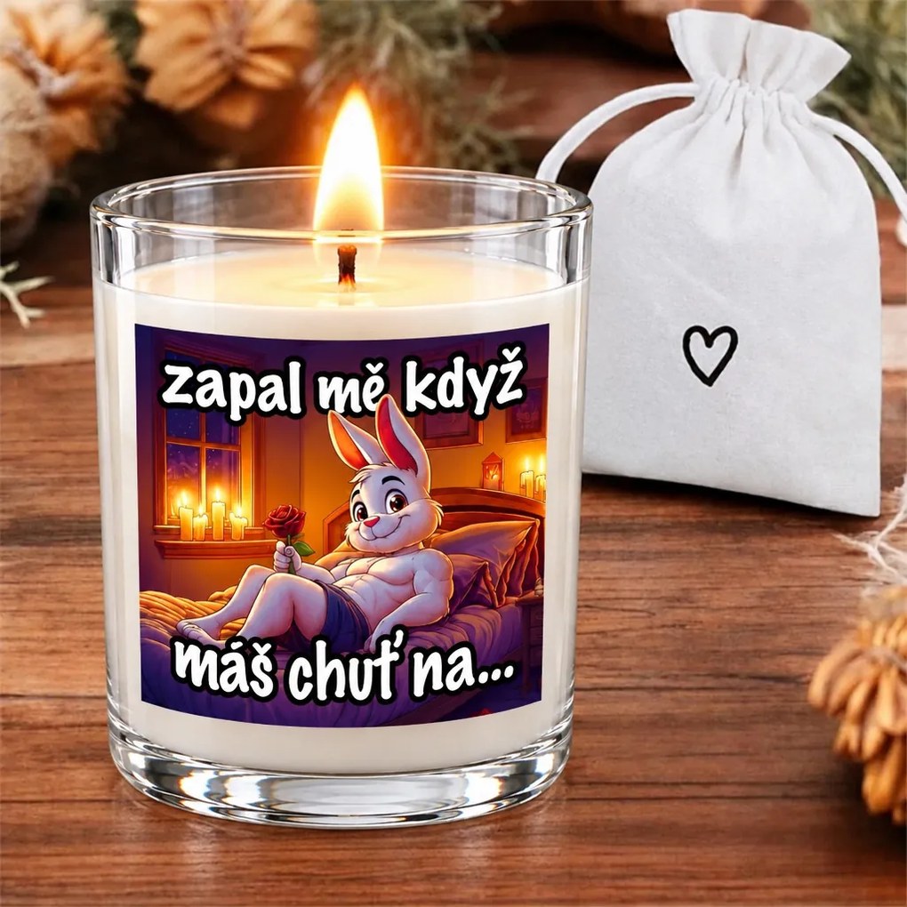 Ahome CZ Krásná svíčka Zapal mě, když máš chuť na - Pan králík