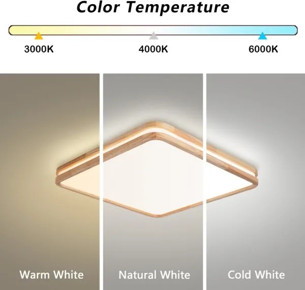 BRILAGI - LED Stmív. svítidlo MOLINA SQUARE LED/80W/230V dub 60x60 cm + DO