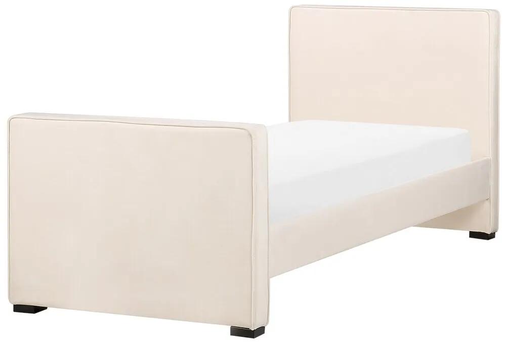 Sametová postel 90 x 200 cm béžová TEENIE Beliani