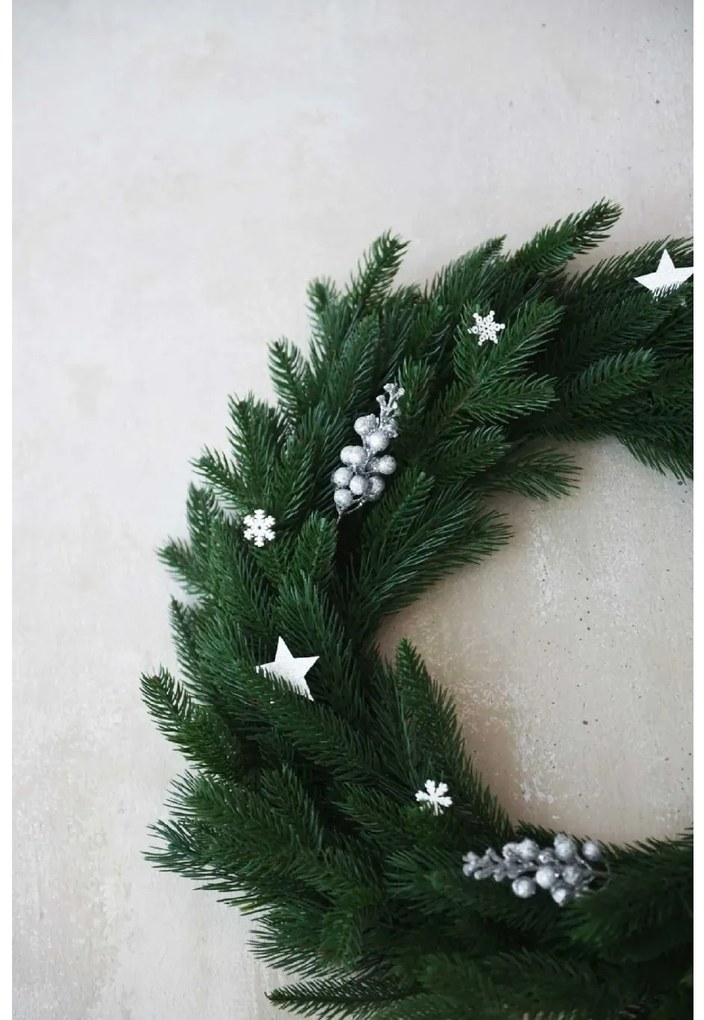 Vánoční věnec BORDINO, plast, průměr 60 cm, zelený