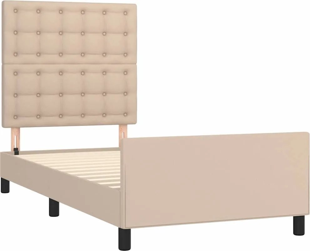 Rám postele s čelem cappuccino 80 x 200 cm umělá kůže 3125542