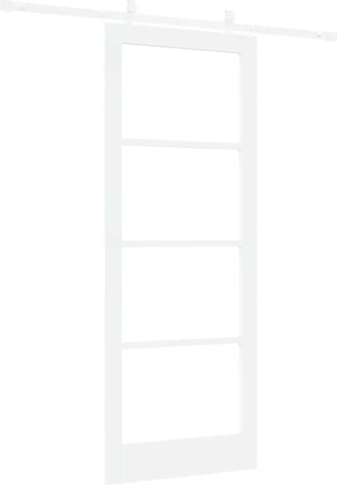Posuvné dveře 83 x 211 cm Masivní borové dřevo a sklo Bílá 3332224