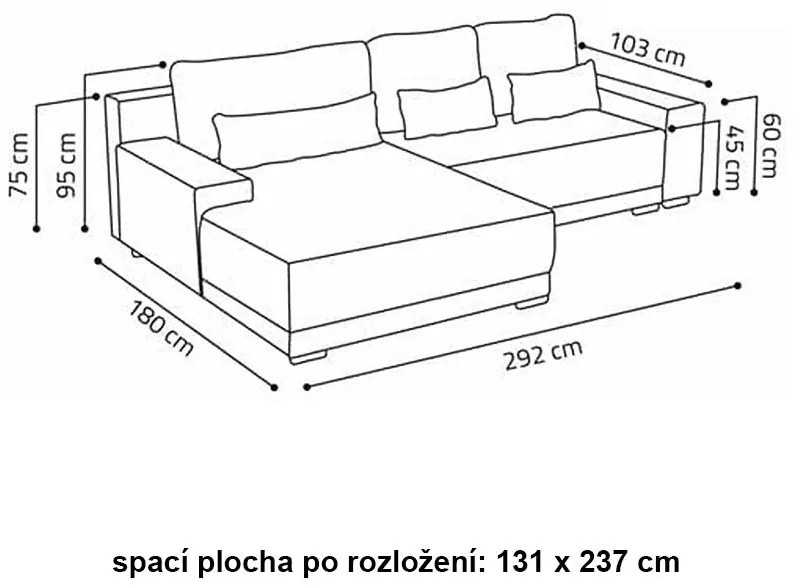 Sedací souprava Lacosta MAX - UNIVERZÁLNÍ - světle hnědobéžová