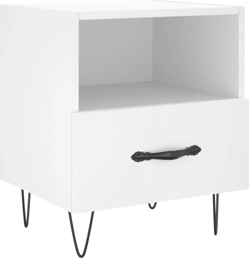 vidaXL Noční stolek 40 x 35 x 47,5 cm kompozitní dřevo [827420] Barva: Bílá