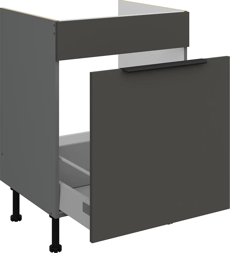 ARIA pi | dolní skříňka 60 ZL 1S dřezová | 60 cm | PREMIUM BOX | antracit/šedá grafit