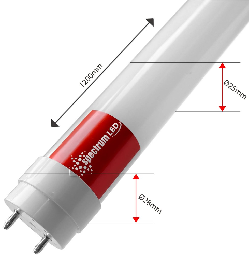 Spectrum LED LED Tube Cool White 120CM T8 230V 17W WOJ+22305