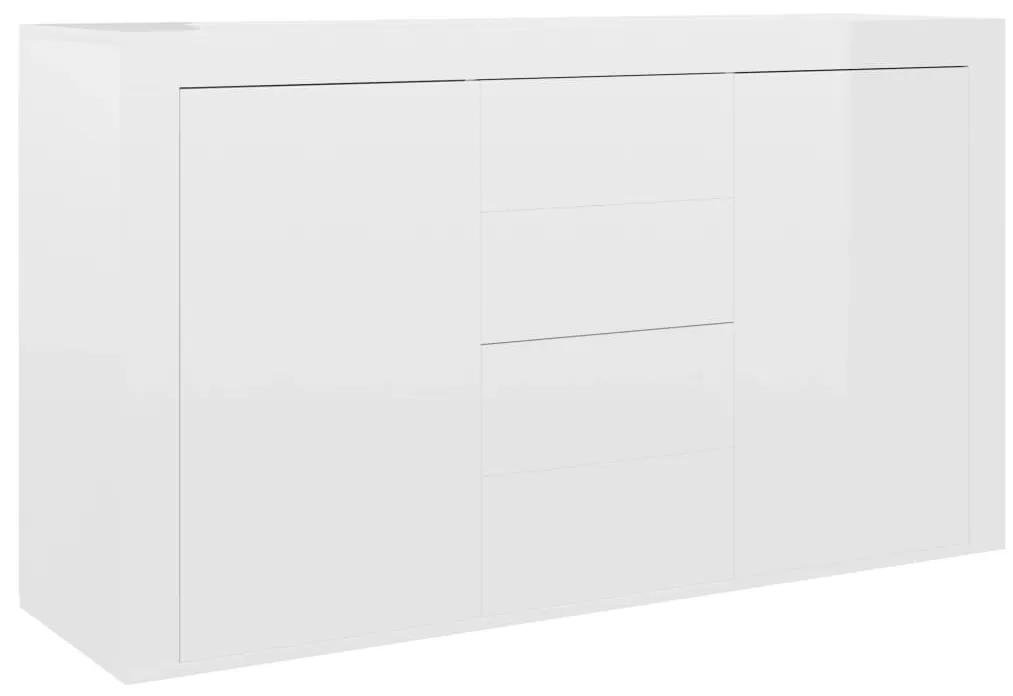 vidaXL Příborník bílý s vysokým leskem 120 x 36 x 69 cm dřevotříska