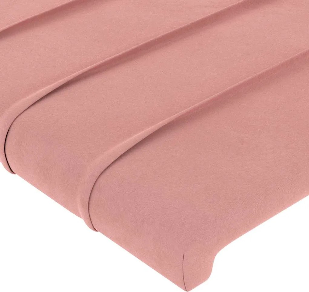 Čelo postele typu ušák růžové 83 x 23 x 118/128 cm samet 3118131