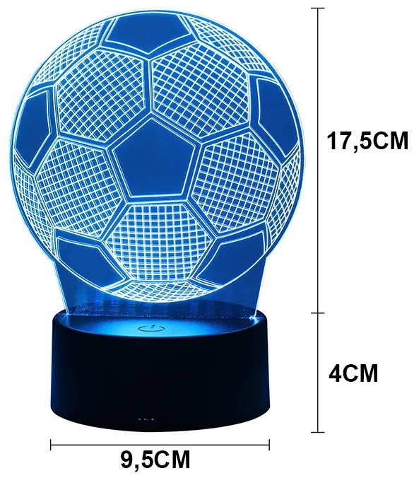 Verk Group 3d vedl fotbal noční světlo barvy + dálkové ovládání