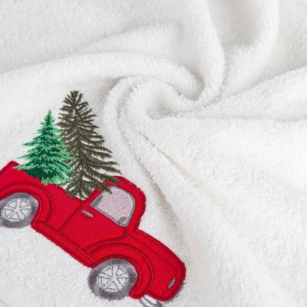 Bavlněný vánoční ručník bílý s autem Šírka: 50 cm | Dĺžka: 90 cm