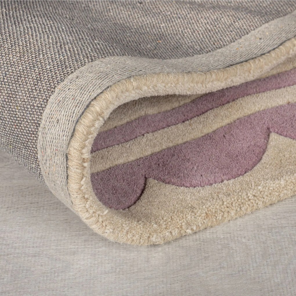 Flair Rugs, Ručně všívaný kusový koberec Lois Scallop Purple, 160x230, fialová, chodba / předsíň