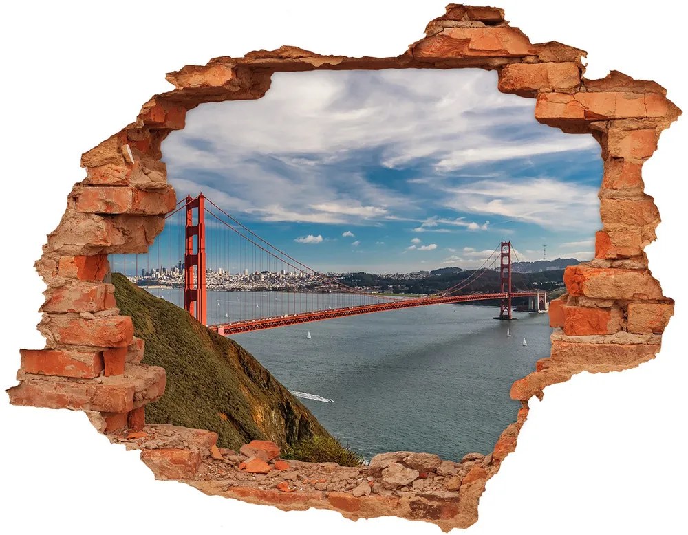 Wallmuralia Fototapeta díra na zeď 3D Most San Francisco 90x70 cm