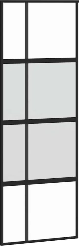 Posuvné dveře s kováním 76x205 cm tvrzeného sklo a hliník 3333031