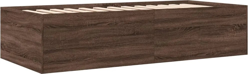 Válenda se zásuvkami bez matrace hnědý dub 75 x 190 cm 3280894