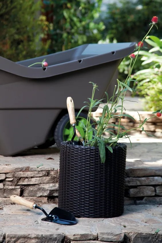 KETER - květináč Cylinder Planter M,  antracit