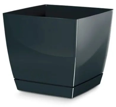 PROSPERPLAST Květináč - COUBI SQUARE P Průměr: 24 cm, Barva: grafit