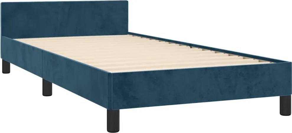 Rám postele bez matrace tmavě modrý 90x190 cm samet 3125609