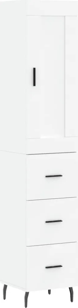 Skříň highboard bílá 34,5 x 34 x 180 cm kompozitní dřevo 3200209
