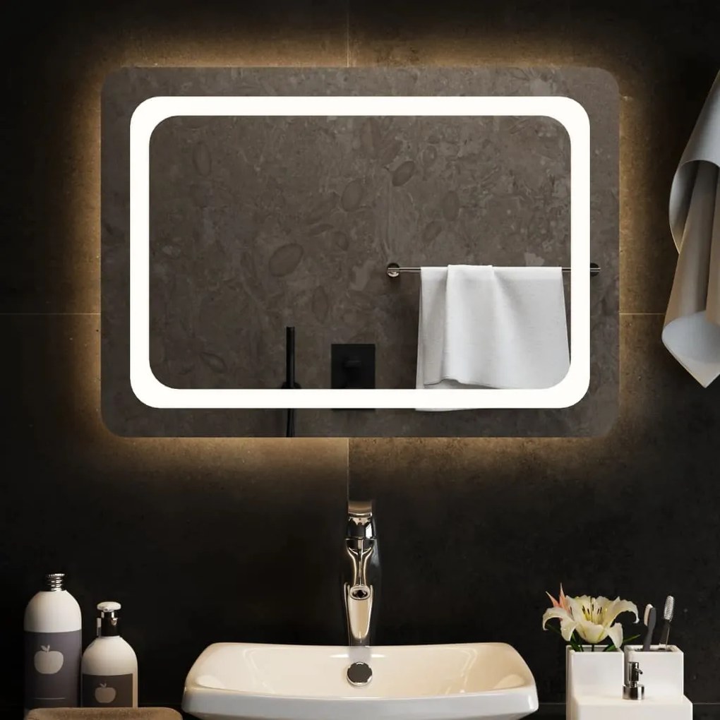 Koupelnové zrcadlo s LED osvětlením 70x50 cm