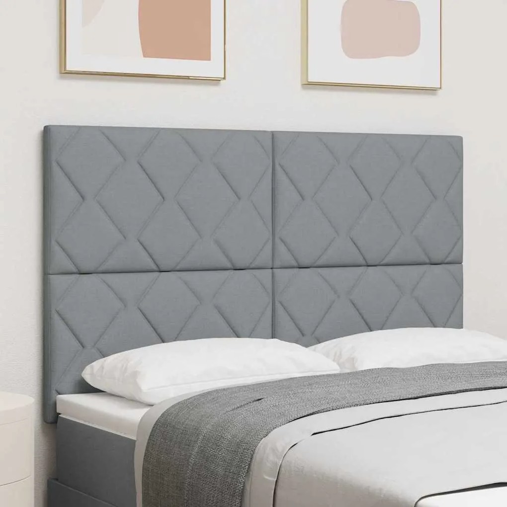 Čelo postele Světle šedá 144 cm textil 3337912