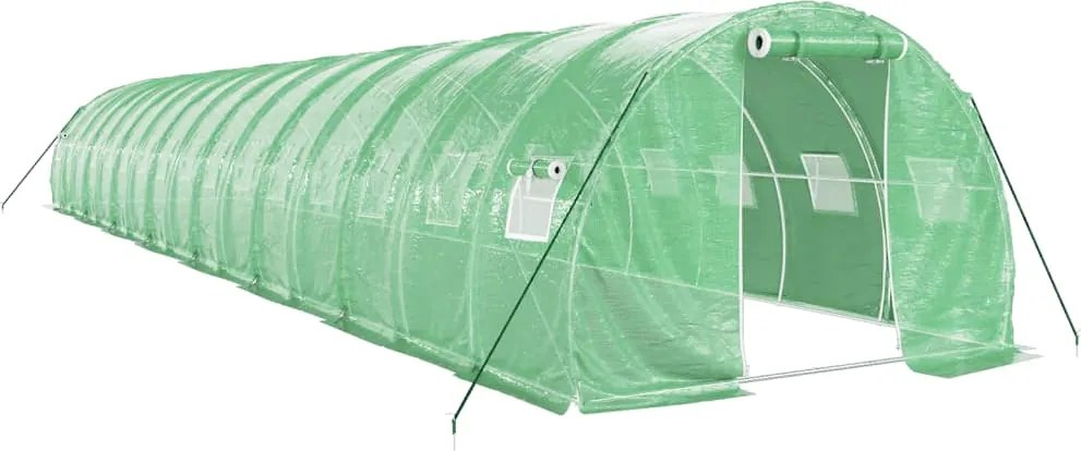 Skleník s ocelovým rámem zelený 48 m² 16 x 3 x 2 m 3188045