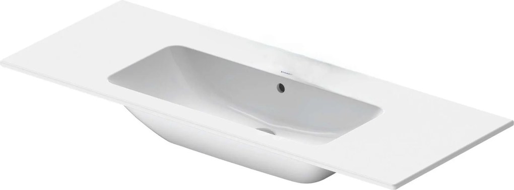 Duravit ME by Starck - Umyvadlo 123x49 cm, s přepadem, bez otvoru pro baterii, DuraShield, bílá 233612AA60