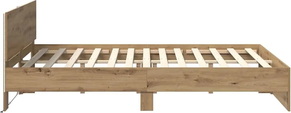 Rám postele s čelo Artisanový dub 140 x 190 cm Kompozitní dřevo 3403572