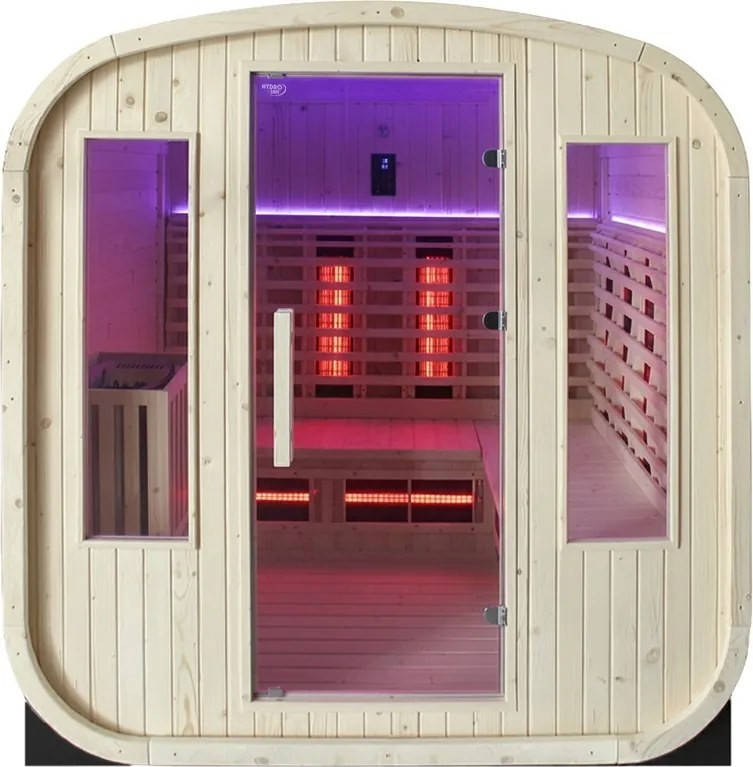 BPS-koupelny Zahradní kombinovaná sudová sauna 2v1  - Infrasauna + finská sauna 200x200, 4-6 osob