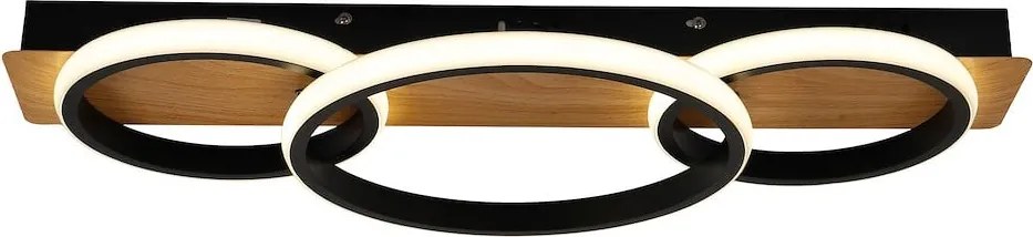 Stropní LED svítidlo Rowena, 3x LED 18w, 4000k, b/imitace dřeva