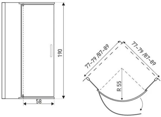 Novoterm Čtvrtkruhový sprchový kout NV-Splash 90x90 chrom/transparent + akrylátová vanička