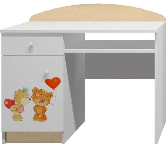 Dětský psací stůl 10 MEDVÍDCI Barva: DUB CANYON / BÍLÁ, Potisk: NE
