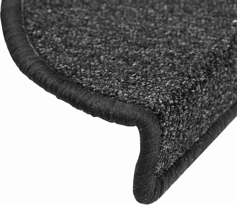 Schodové rohože 10 ks 56 x 17 x 3 cm antracitové půlkulaté 149735
