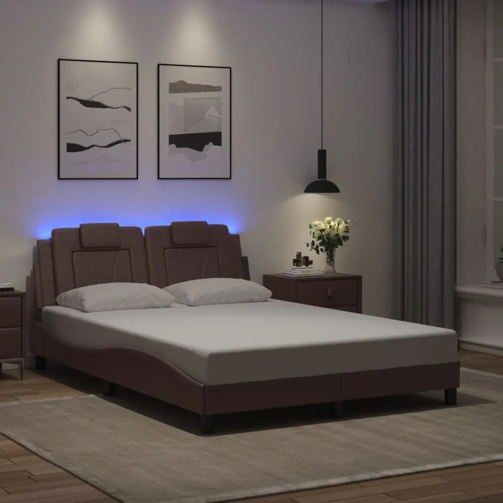 Rám postele Viana s LED bez matrace hnědý 120 x 200 cm 3214010
