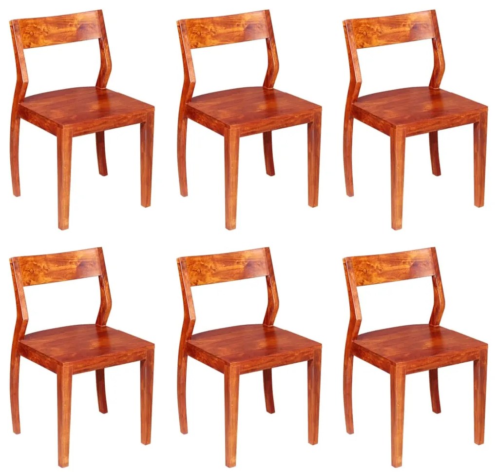 279138 vidaXL Jídelní židle 6 ks masivní akáciové dřevo sheesham