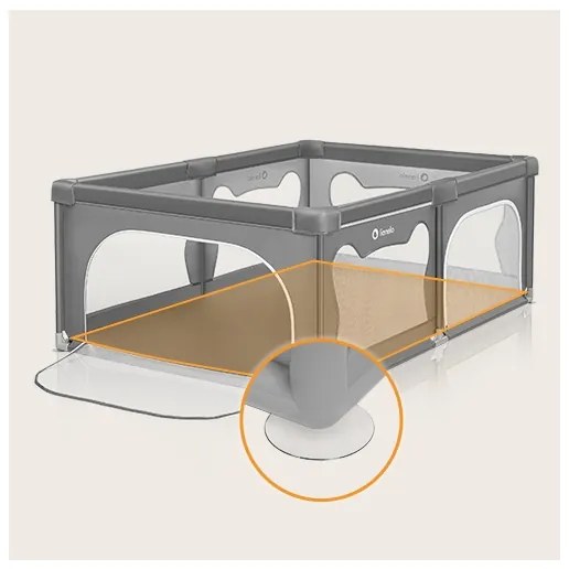 Lionelo - Hrací ohrádka WILLOW šedá