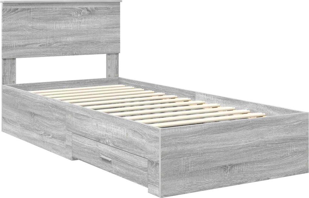 Rám postele s čelo Šedý Sonoma 90 x 190 cm Kompozitní dřevo 3410954