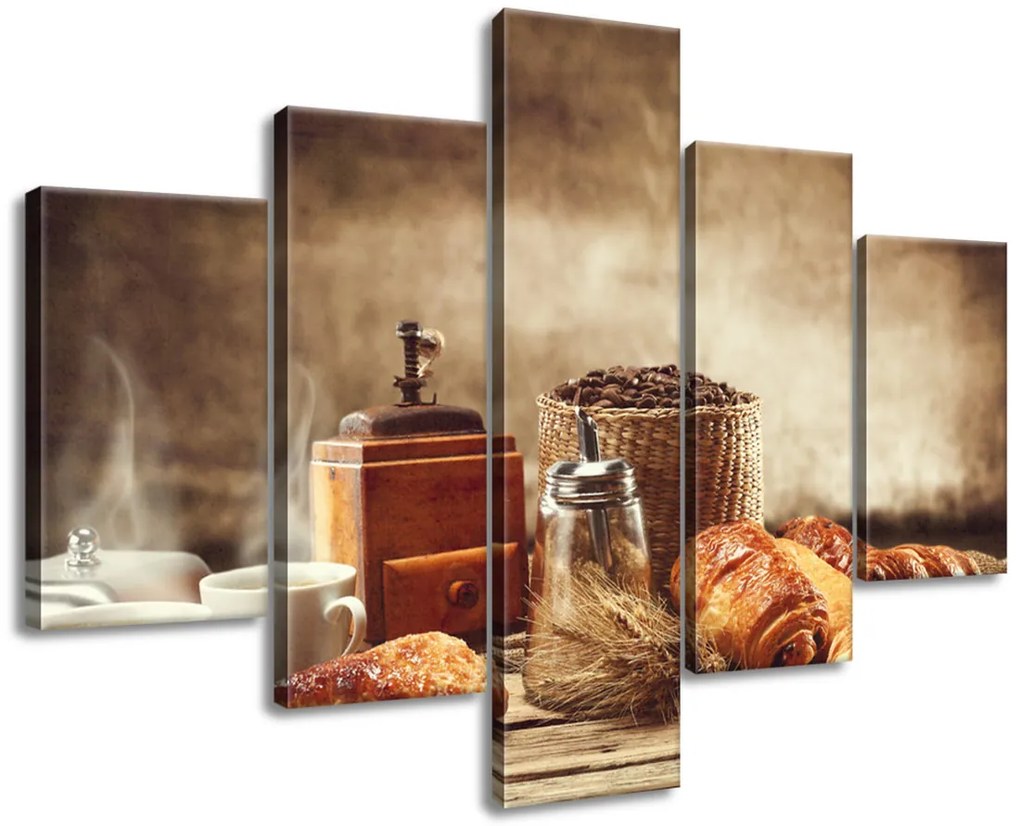 Gario Obraz na plátně Chutná snídaně - 5 dílný Rozměry: 100 x 70 cm
