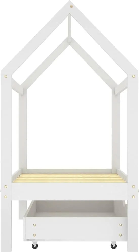 Rám dětské postele se zásuvkou bílý masivní borovice 70x140 cm 322139
