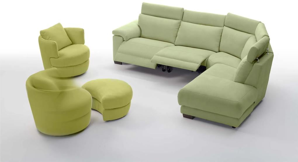 Pregio Italia sofa&relax Luxusní rohová sedačka DEKTRA Provedení: 3 místná + lehátko, Vzorník látek: tekno fibra 26 dark green