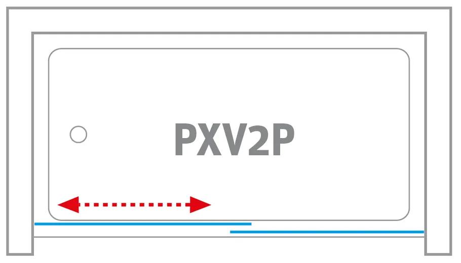 Roth Vanová zástěna s posuvnými dveřmi PXV2 a pevnou boční stěnou PXVB Varianta: šířka: 70 cm, orientace: Uni, typ: Pevná boční stěna - (PXVB 700 - 452-7000000-00-02), Barva profilů a typ výplně: profily: brillant, výplň: transparent