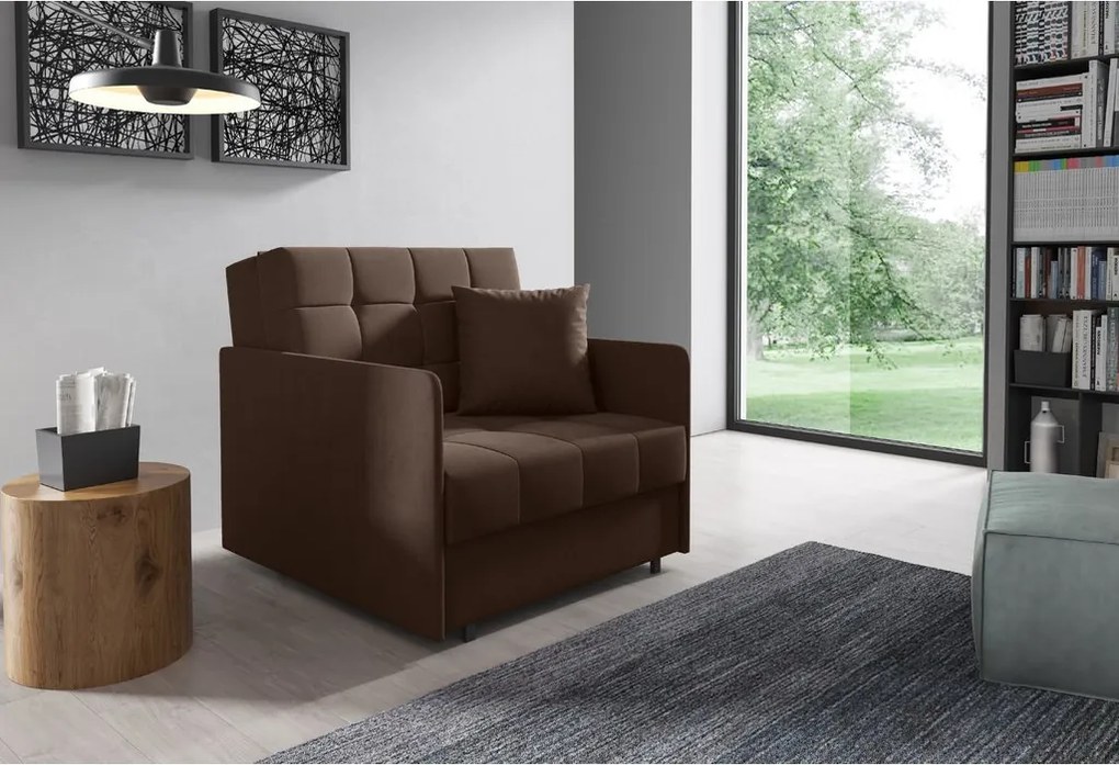 Eka Pohovka AMERYKANKA 169, 90 cm Barva látky: Světle růžová (Kronos 27)