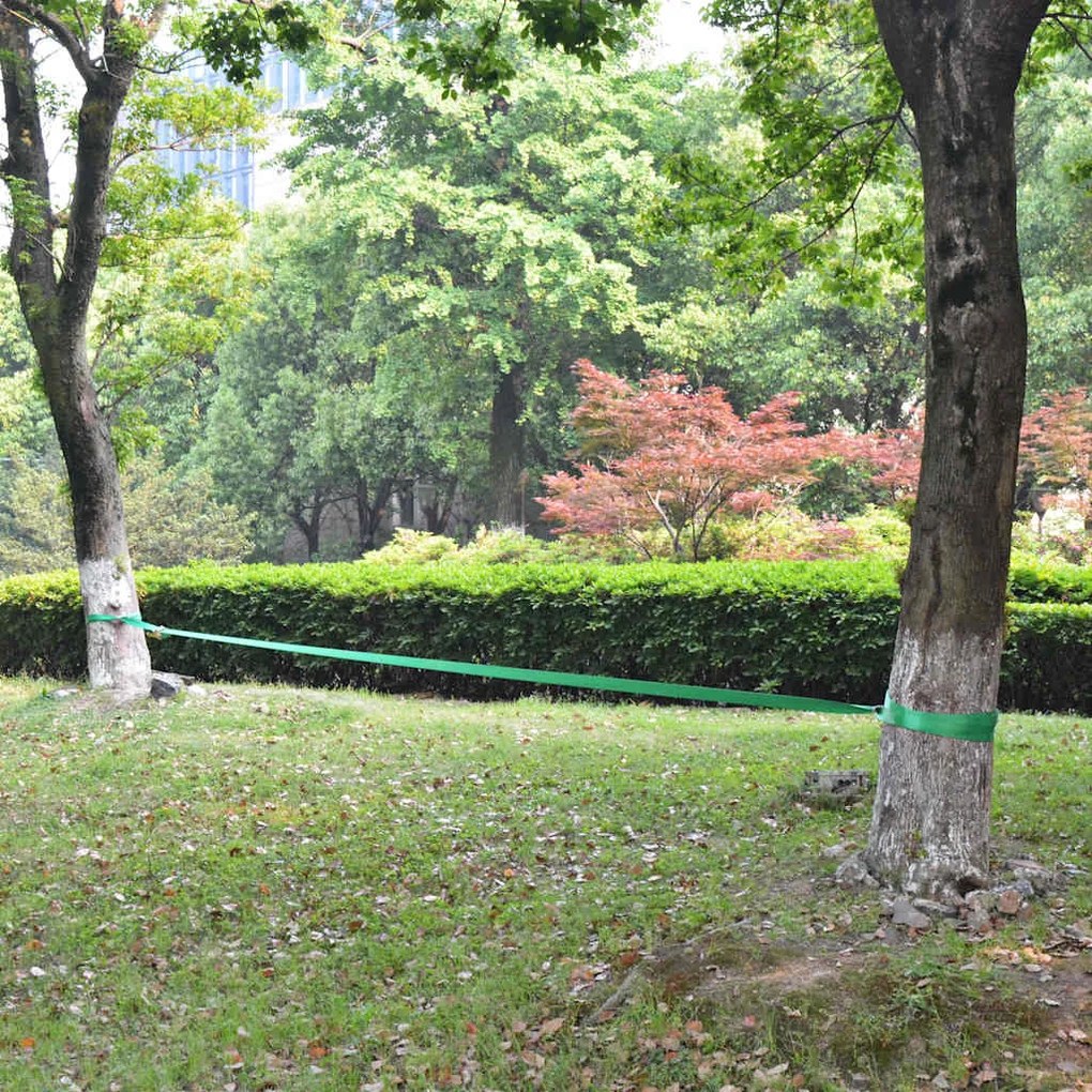 Slackline, 15 m x 50 mm, 150 kg, zelená 142666