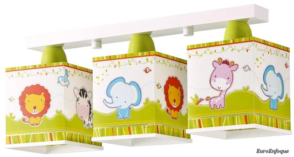 Dalber Dalber 63113 - Dětské stropní svítidlo LITTLE ZOO 3xE27/60W 28379