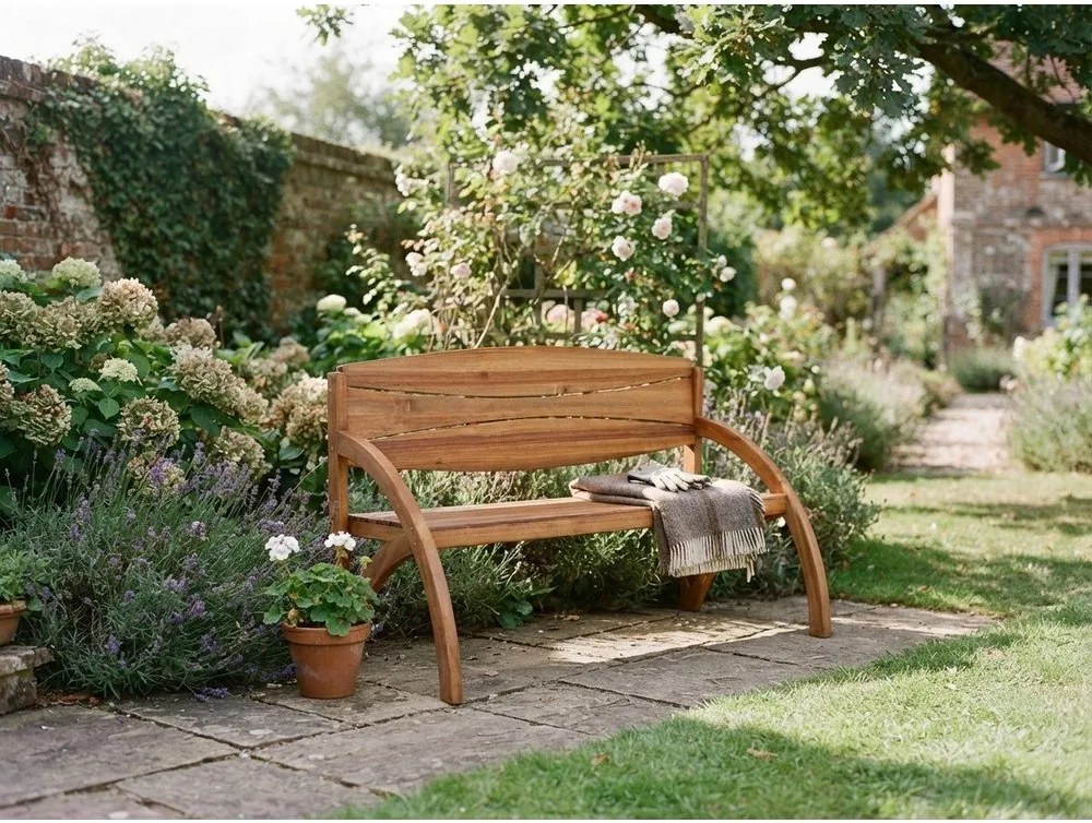 Hnědá dřevěná zahradní lavice Hadia – Garden Pleasure