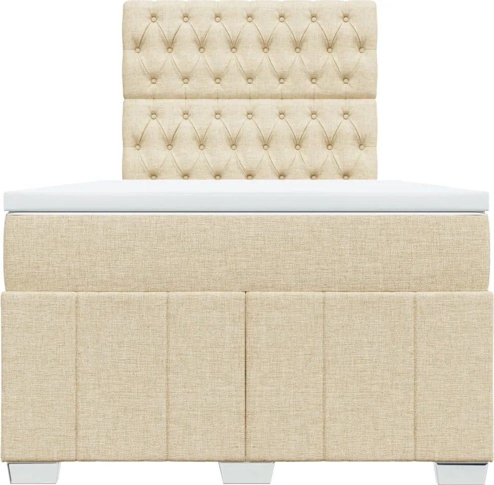 Box spring postel s matrací krémová 120x190 cm textil 3293919