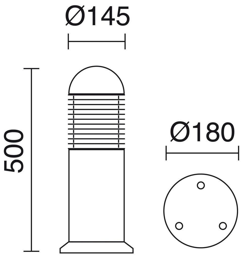 Cristher Nova LED sloupkové svítidlo černé 500mm