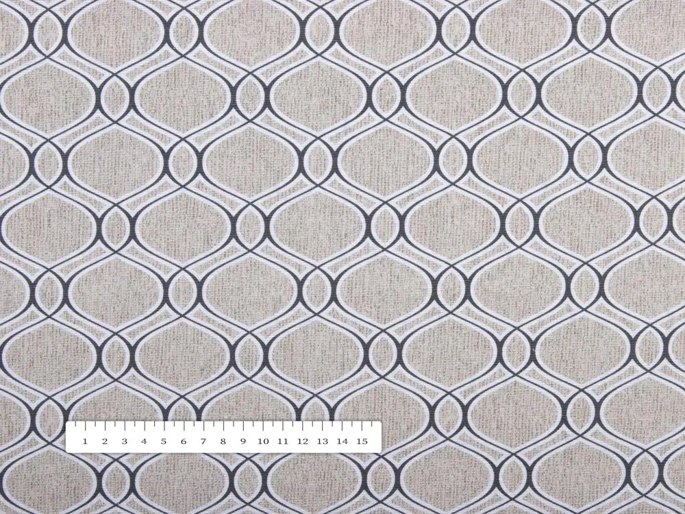Biante Dekorační povlak na polštář s lemem Leona LN-124 Geometrický vzor na režném 35 x 45 cm