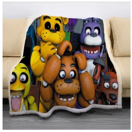 Plyšová deka s 3D potiskem Five Nights at Freddys Variace: 26, Velikost: 130 x 150 cm